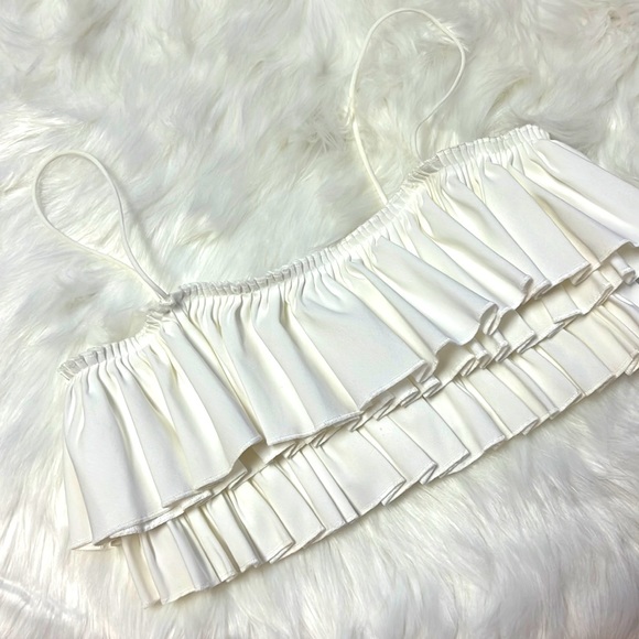 Zara | Tops | Ruffled Crop Top | Poshmark